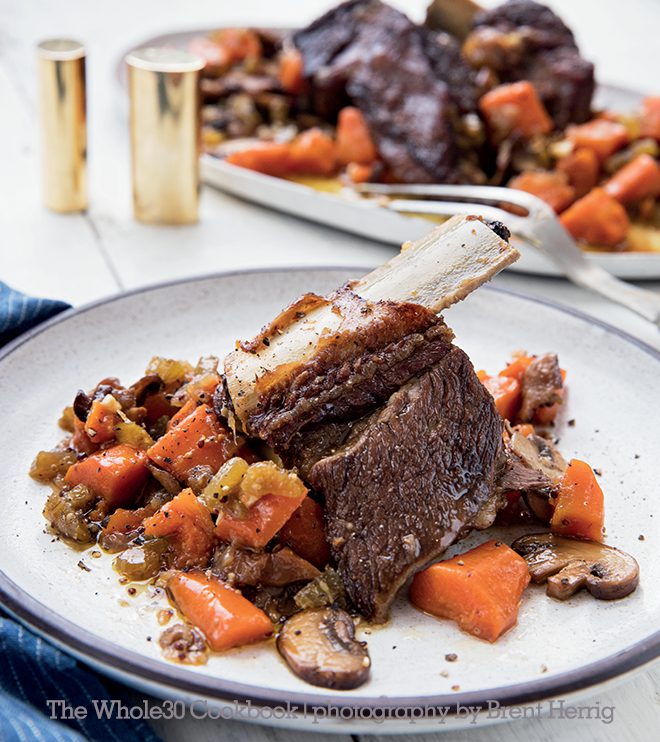 Whole30 Braised Beef Short Ribs with Porcini Mushroom Sauce